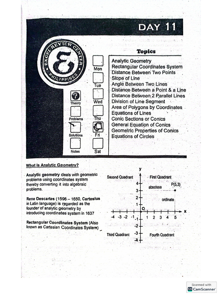 Analytic Geometry Info and Problems With | PDF