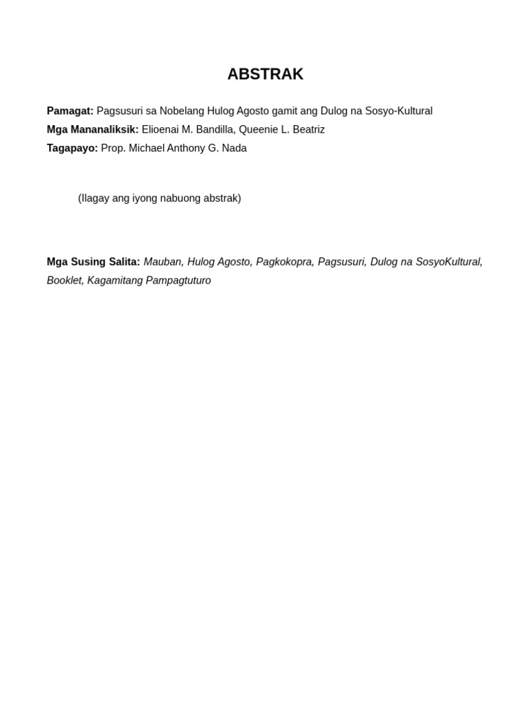Abstrak Format | PDF