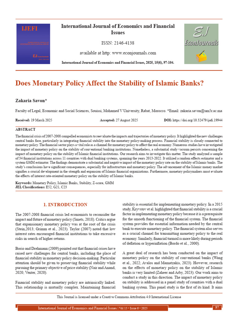 11_IJEFI_19944_savron_okey | PDF | Monetary Policy | Macroeconomics