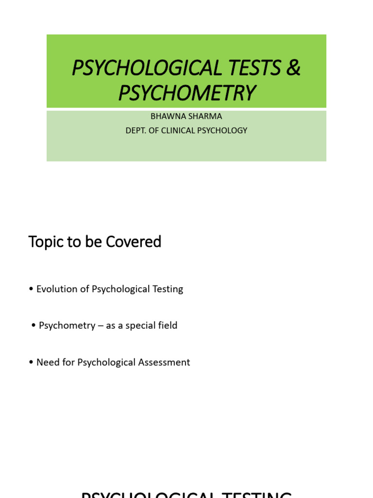 Understanding Psychological Testing Basics | PDF | Psychology ...