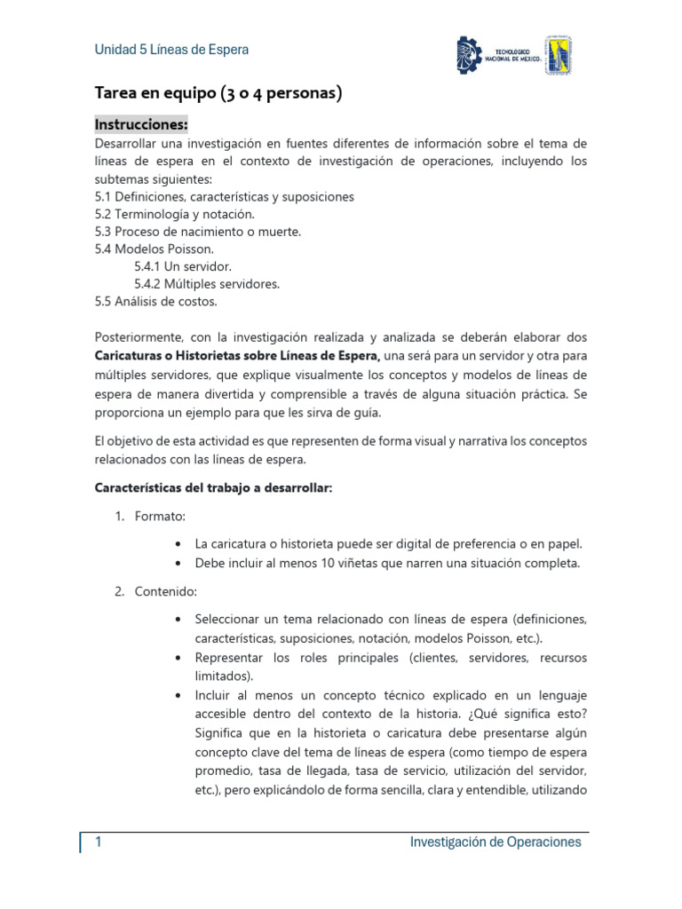 Tarea en Equipo No 1 U5 IO 2025_1 | PDF | Cómics | Servidor (Computación)