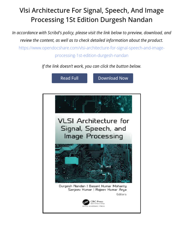 VLSI Architecture for Signal, Speech, and Image Processing 1st Edition ...
