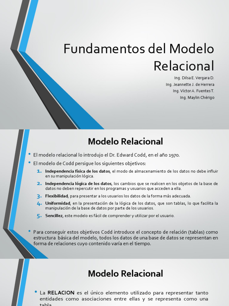 CAPÍTULO IV - Modelo Relacional (Introducción) | PDF | Modelo relacional | Bases de datos