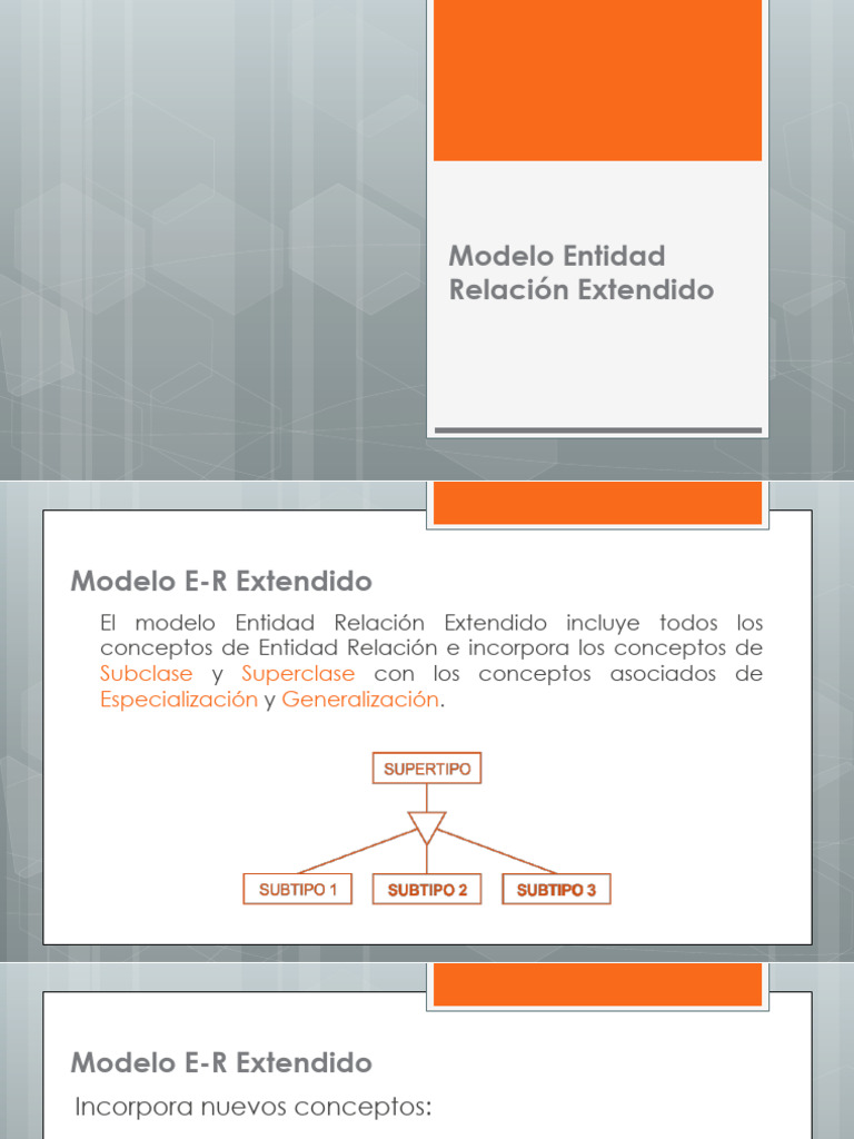 CAPÍTULO III. Modelo Entidad Relación Extendido (1) | PDF | Herencia (Programación Orientada a ...