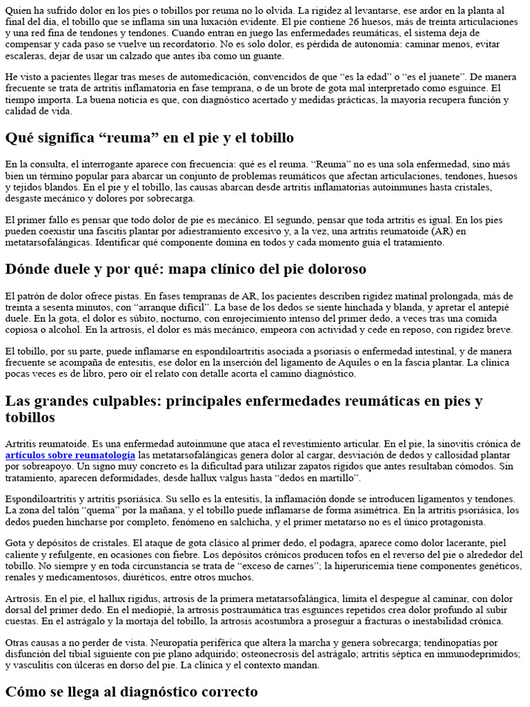 Reuma en Pies y Tobillos: Dolor, Causas y Soluciones Prácticas 218786 ...