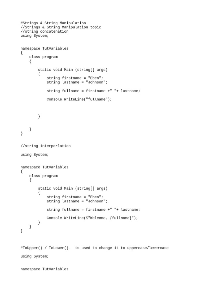 #Strings & String Manipulation | PDF | String (Computer Science ...
