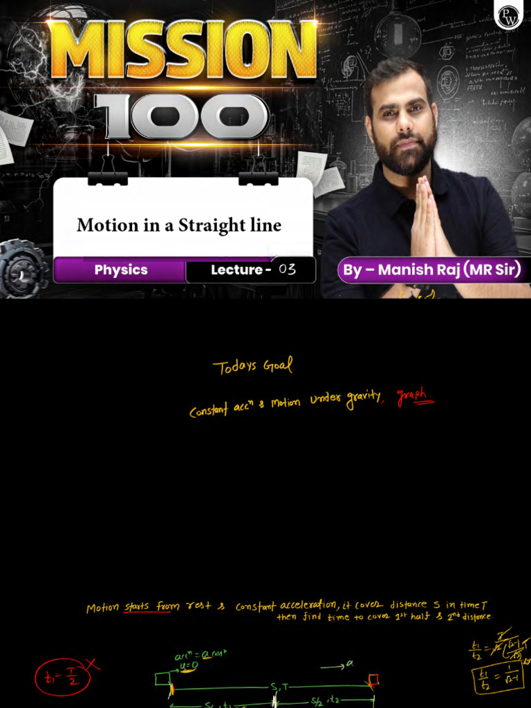 Motion in a Straight Line 03 : Class Notes | PDF