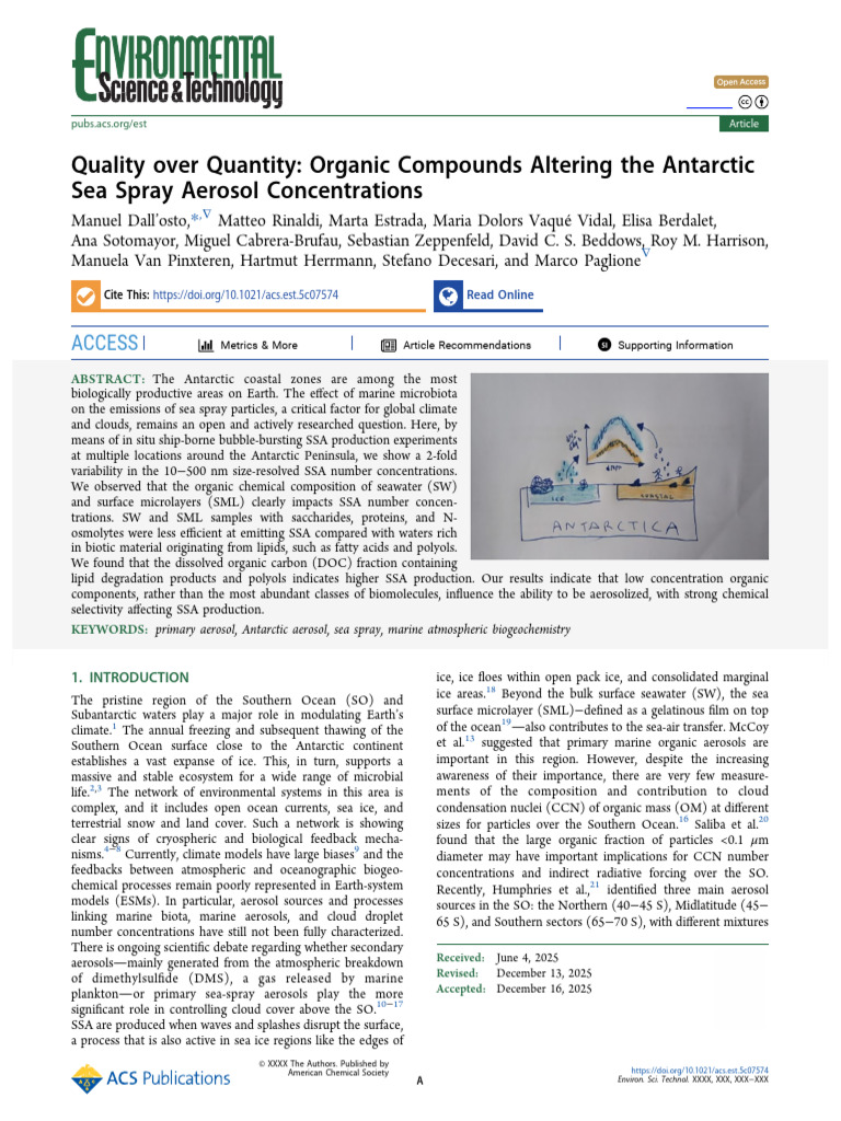 Quality Over Quantity Organic Compounds Altering the Antarctic Sea ...