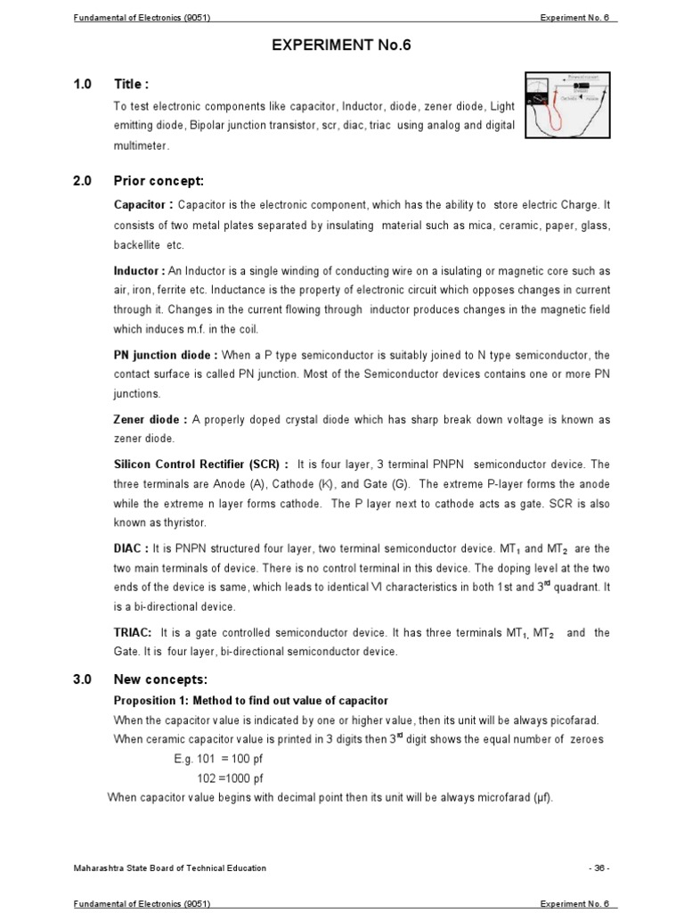 1.0 Title:: Experiment No.6 | PDF | Bipolar Junction Transistor | Capacitor
