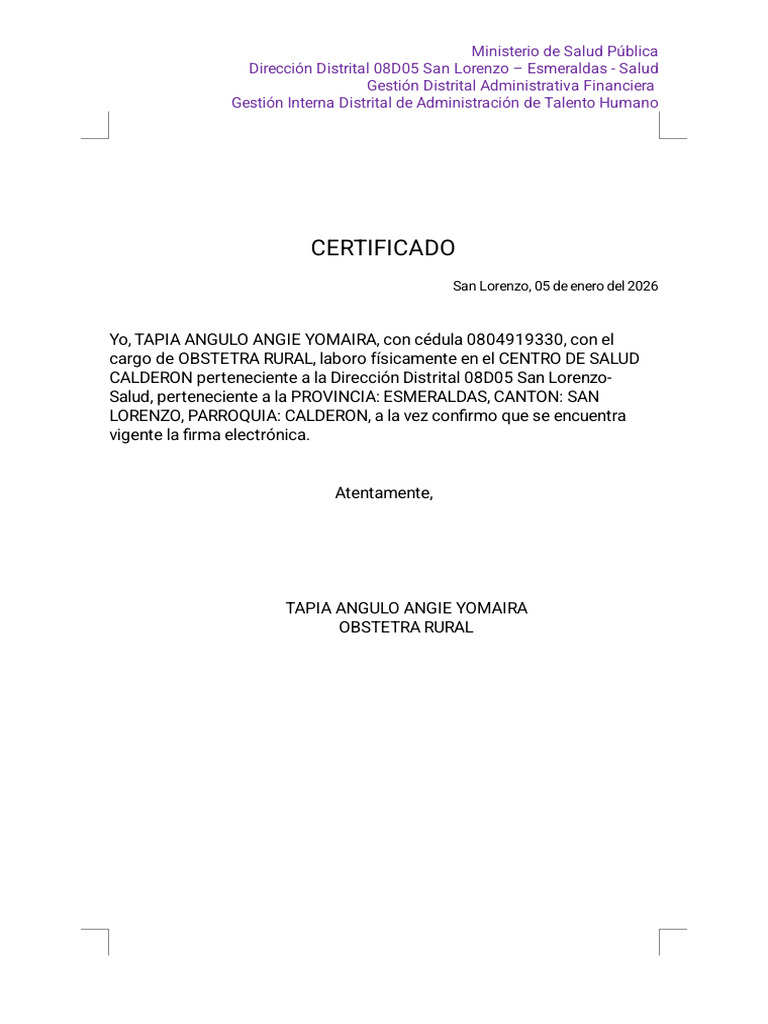 Modelo de Certificado Angie Tapia | PDF