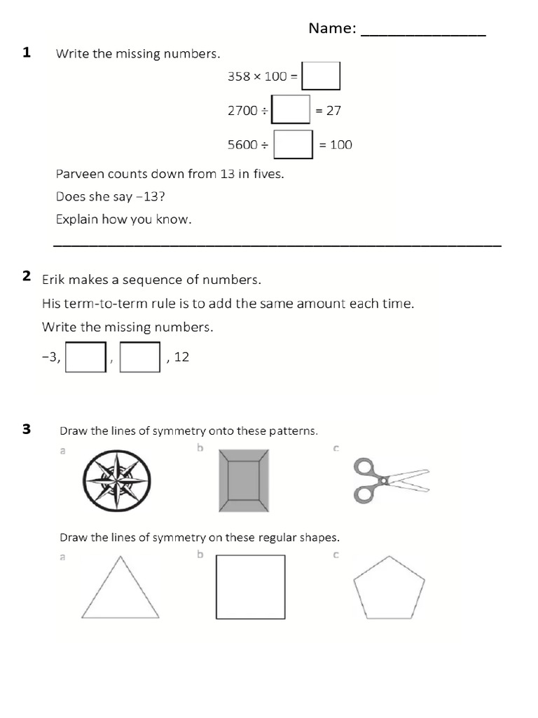 Semester 1 Maths Review 2 | PDF