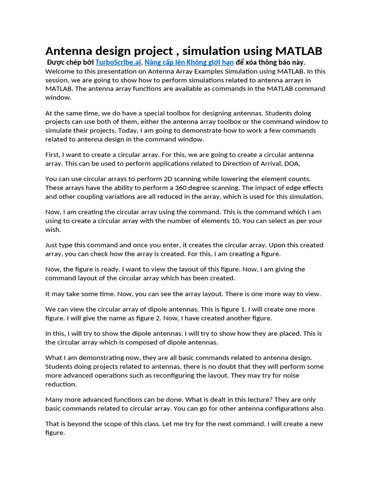 Antenna Design Project , Simulation Using MATLAB | PDF | Antenna (Radio) | Radiation