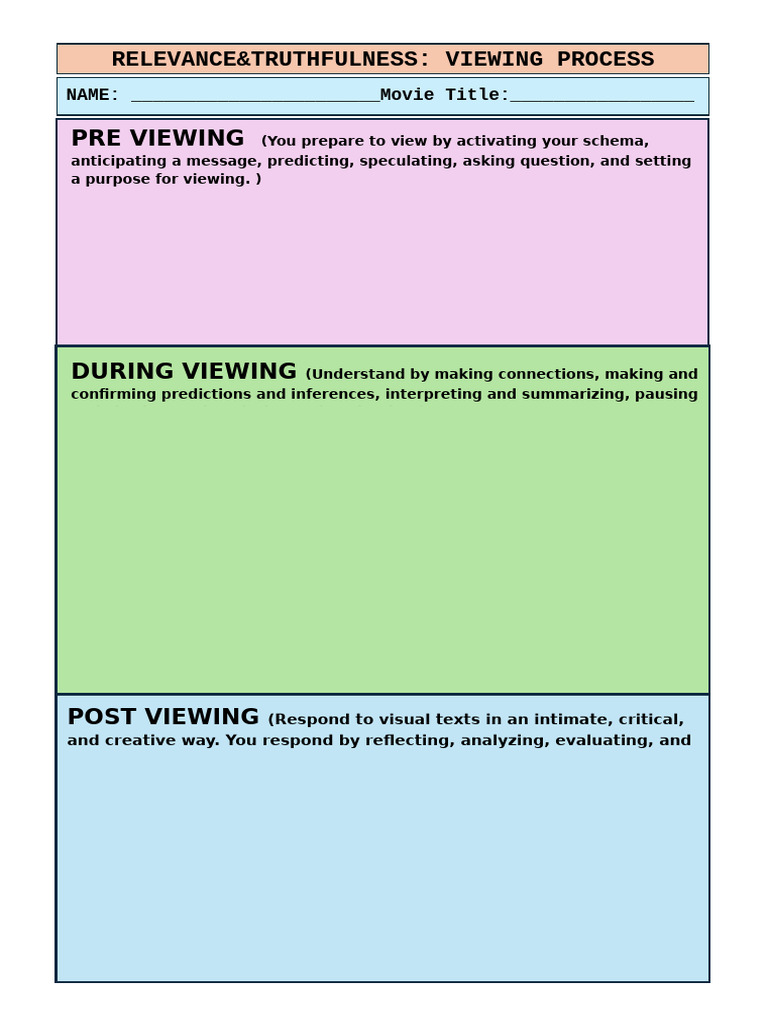 Movie Viewing Process Guide | PDF