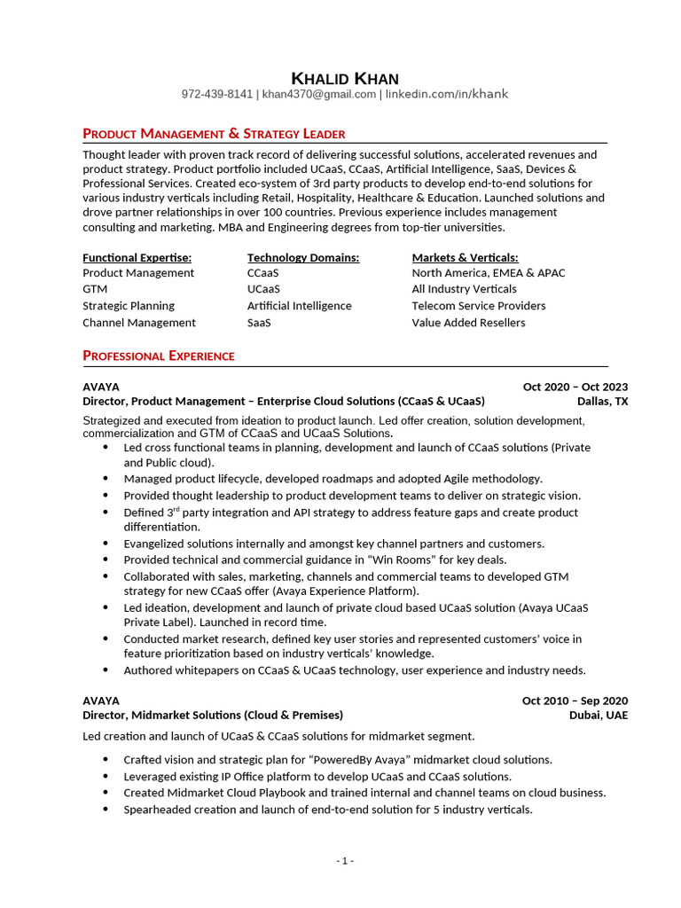 Khalid Khan Resume Oct 20 | PDF | Cloud Computing | Business