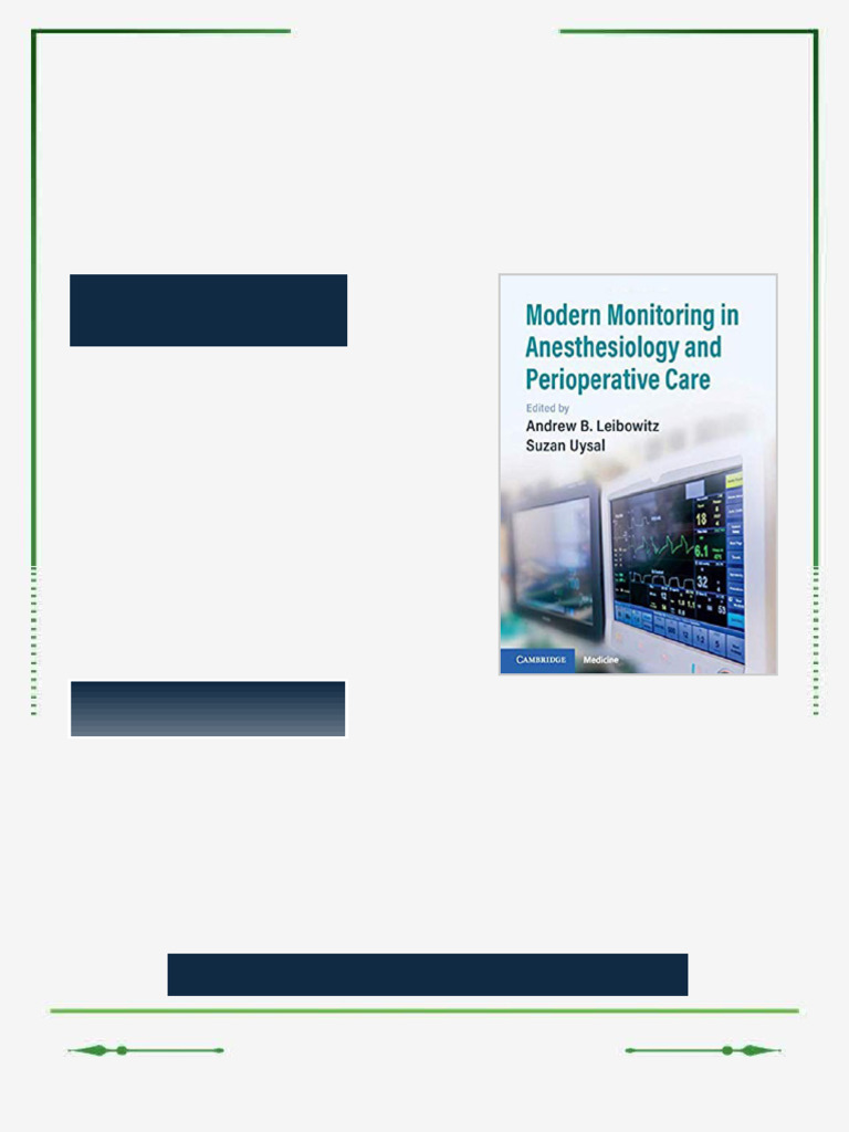 Modern Monitoring in Anesthesiology and Perioperative Care Andrew B ...