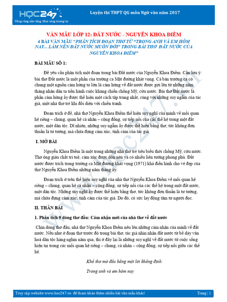 [123doc] 4 Bai Van Mau Phan Tich Doan Tho Tu Trong Anh Va Em Hom Nay ...