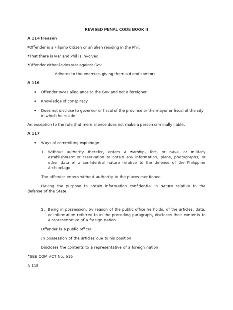 Guide To Reyes' Book (RPC II) Elements Et Al. | PDF | Assault | Crime ...