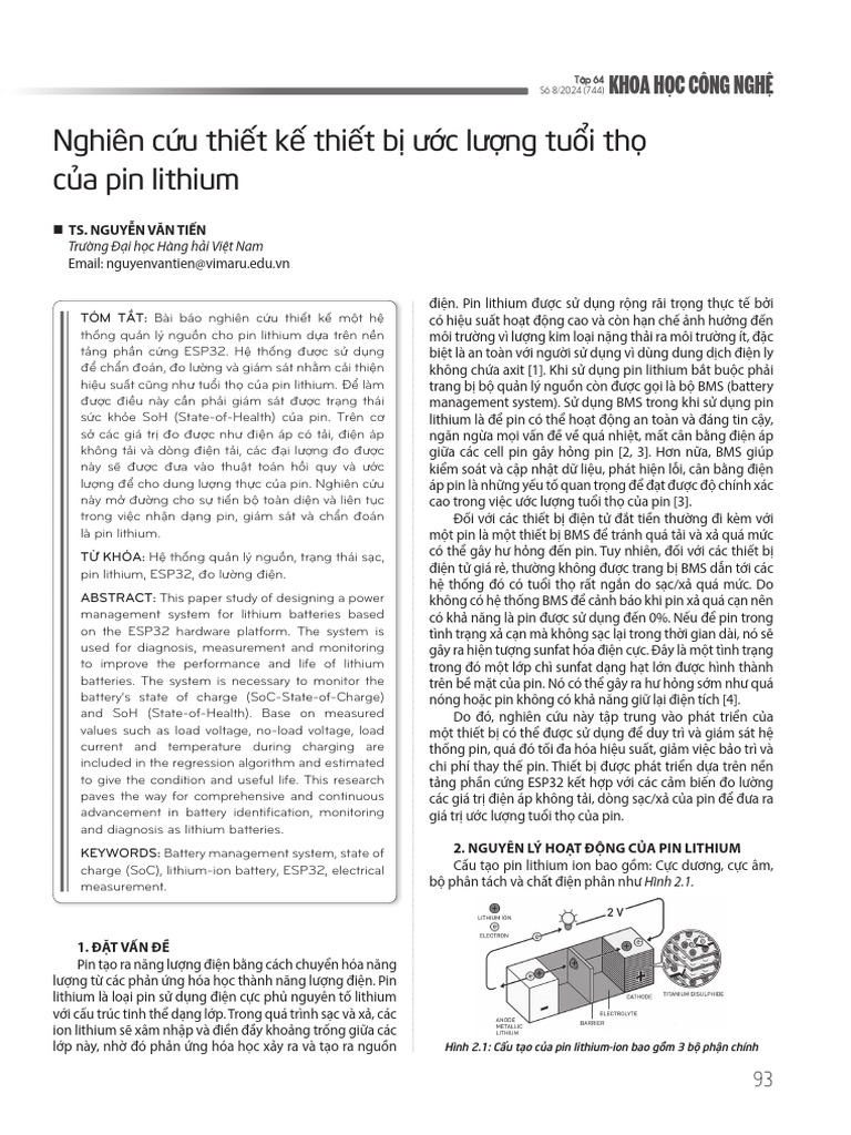 Nghiên Cứu Thiết Kế Thiết Bị Ước Lượng Tuổi Thọ | PDF