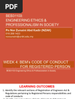 BEM Code of Conduct for Engineers | PDF | Engineer | Employment