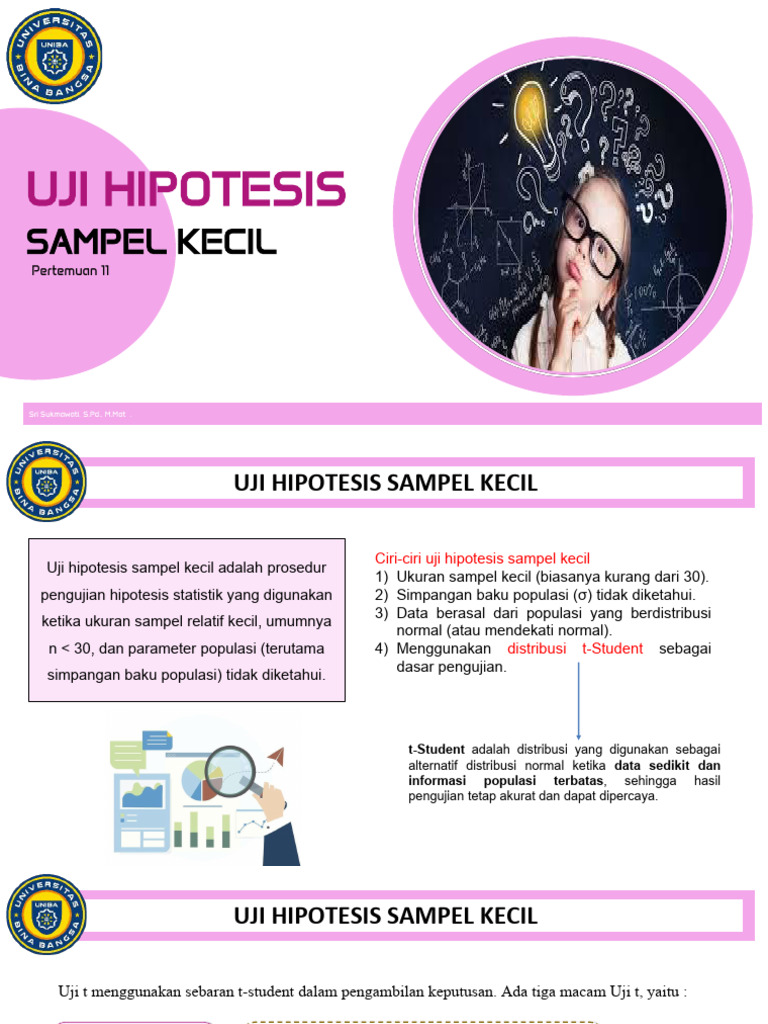 Uji Hipotesis Sampel Kecil dan T-Test | PDF