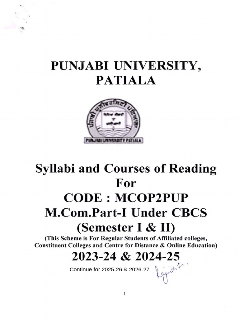 Part I (Sem I & II) 2025-26 & 2026-27 For CDOE & Colleges (2 Files ...