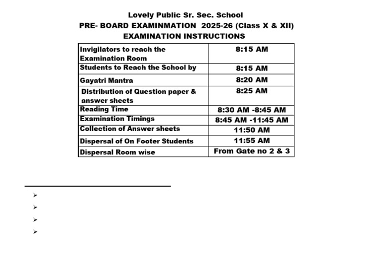 Examination Instructions Newtime | PDF