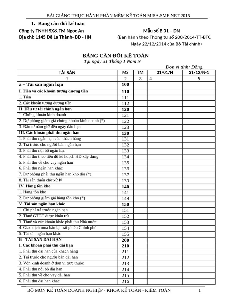 Mẫu BCTC | PDF