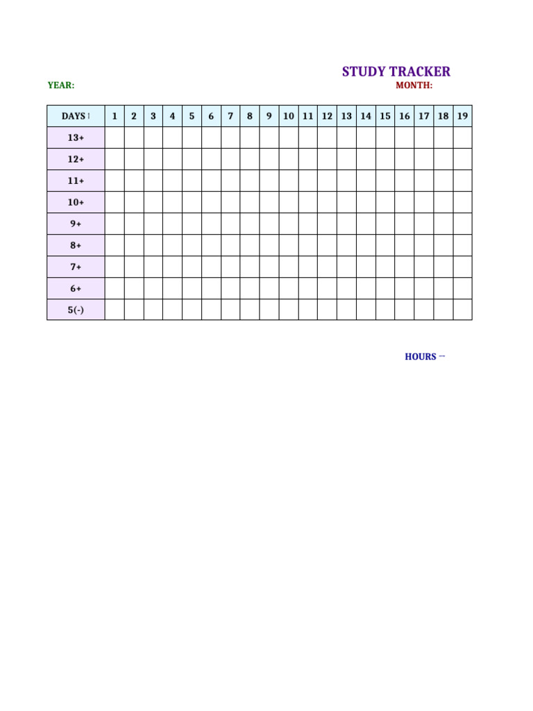 Study Tracker Monthly Aesthetic | PDF