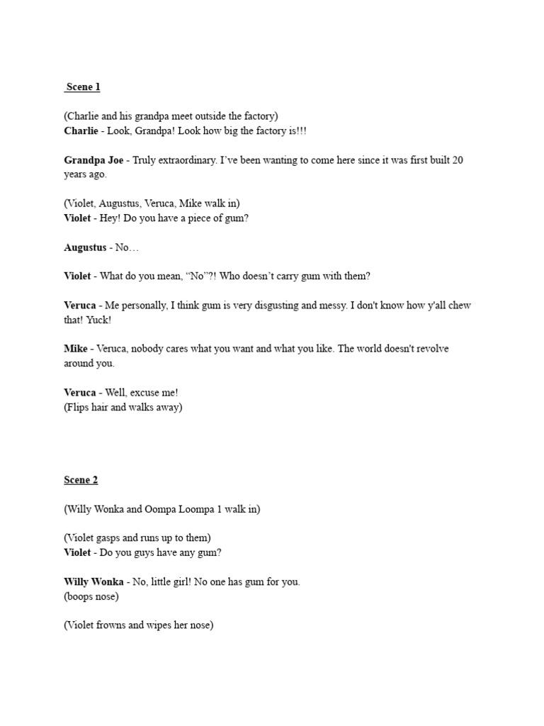 Willy Wonka and the Chocolate Factory ? | PDF