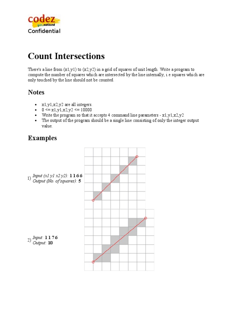 Count Intersected Grid Squares | PDF