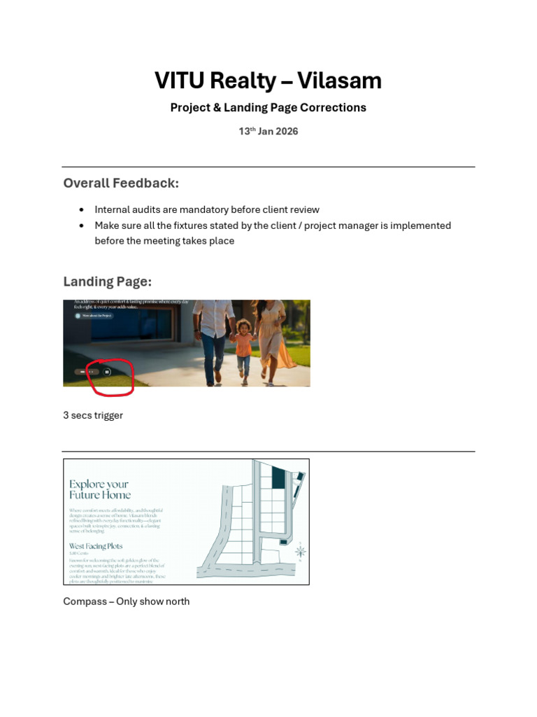 VITU Realty - Vilasam Website Review (13th Jan 2026) | PDF