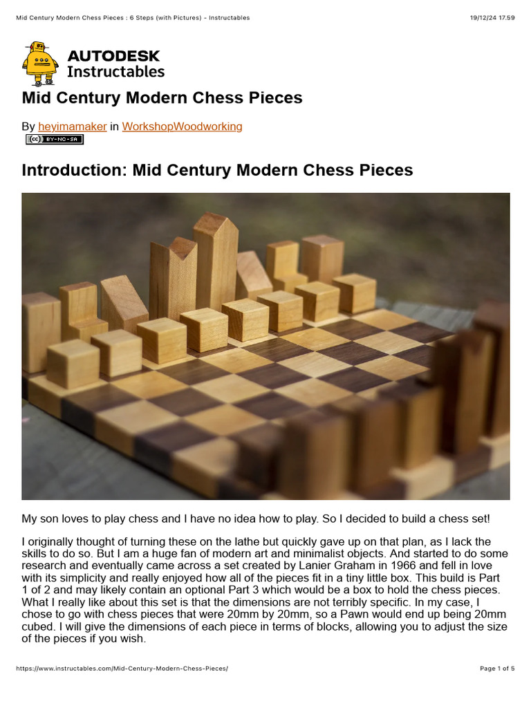 Mid Century Modern Chess Pieces: 6 Steps (With Pictures ...