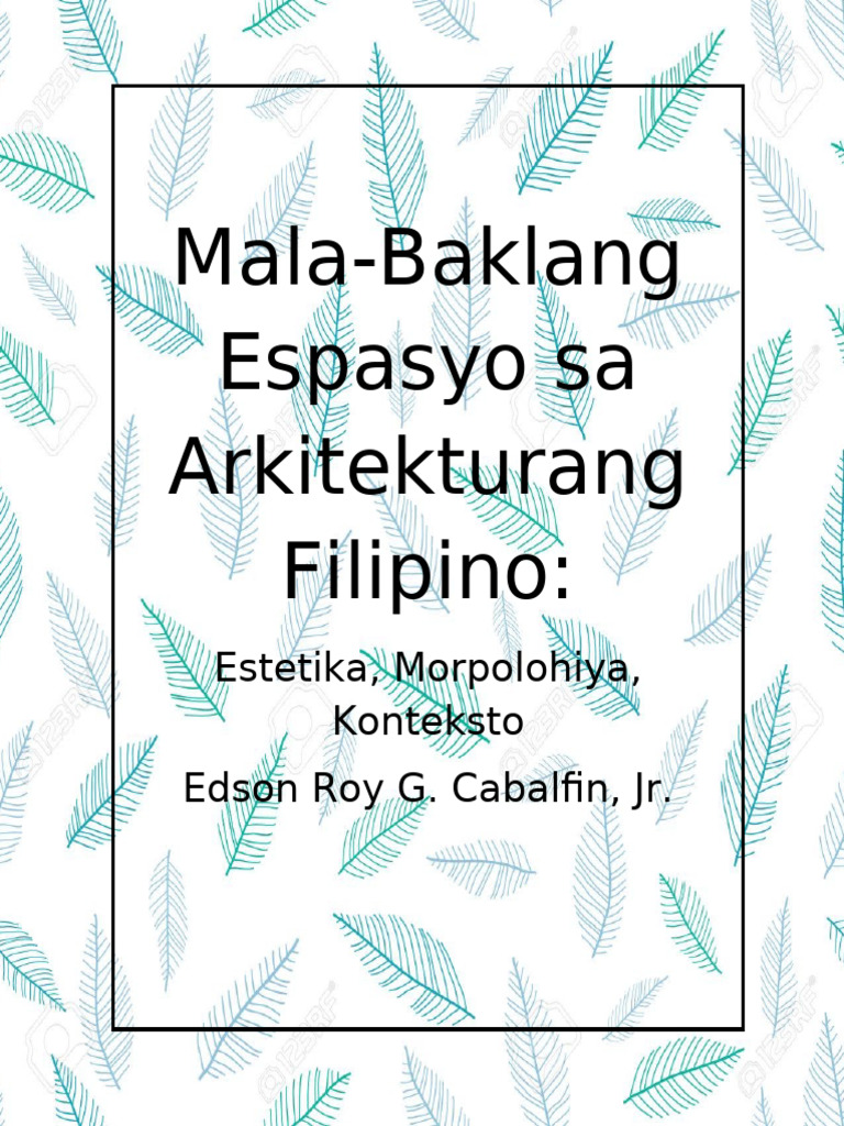 Mala Baklang Espasyo Word | PDF