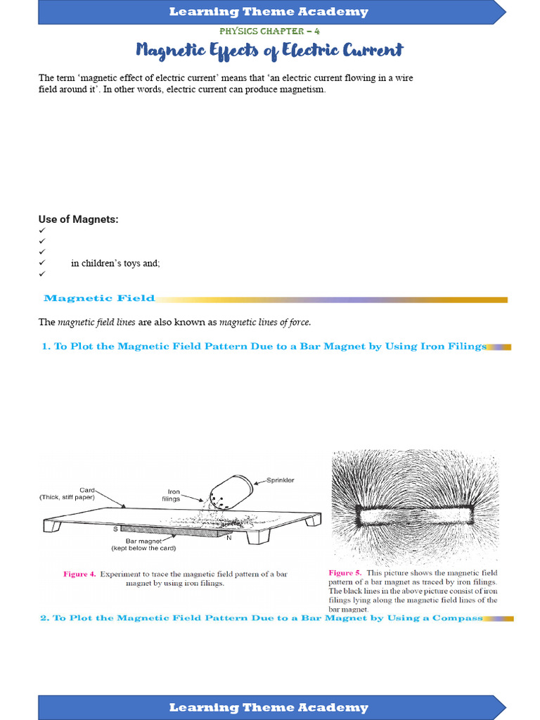 Magnetic Effects of Electric Current | PDF | Electromagnetic Induction ...