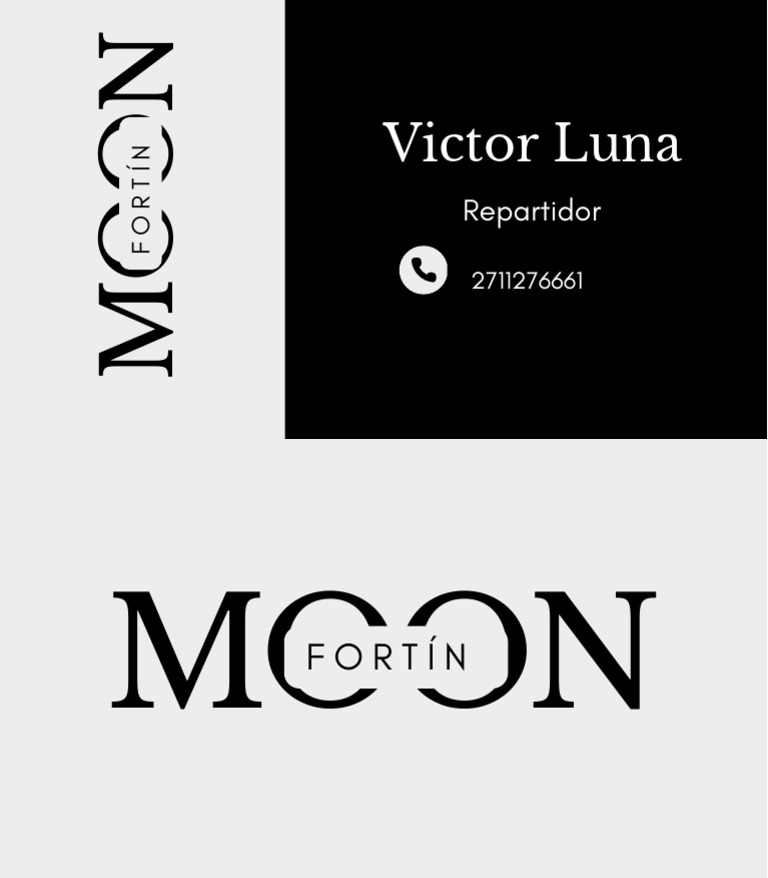 Tarjeta de Visita Para Presentación Profesional Logo Tipográfico Blanco ...