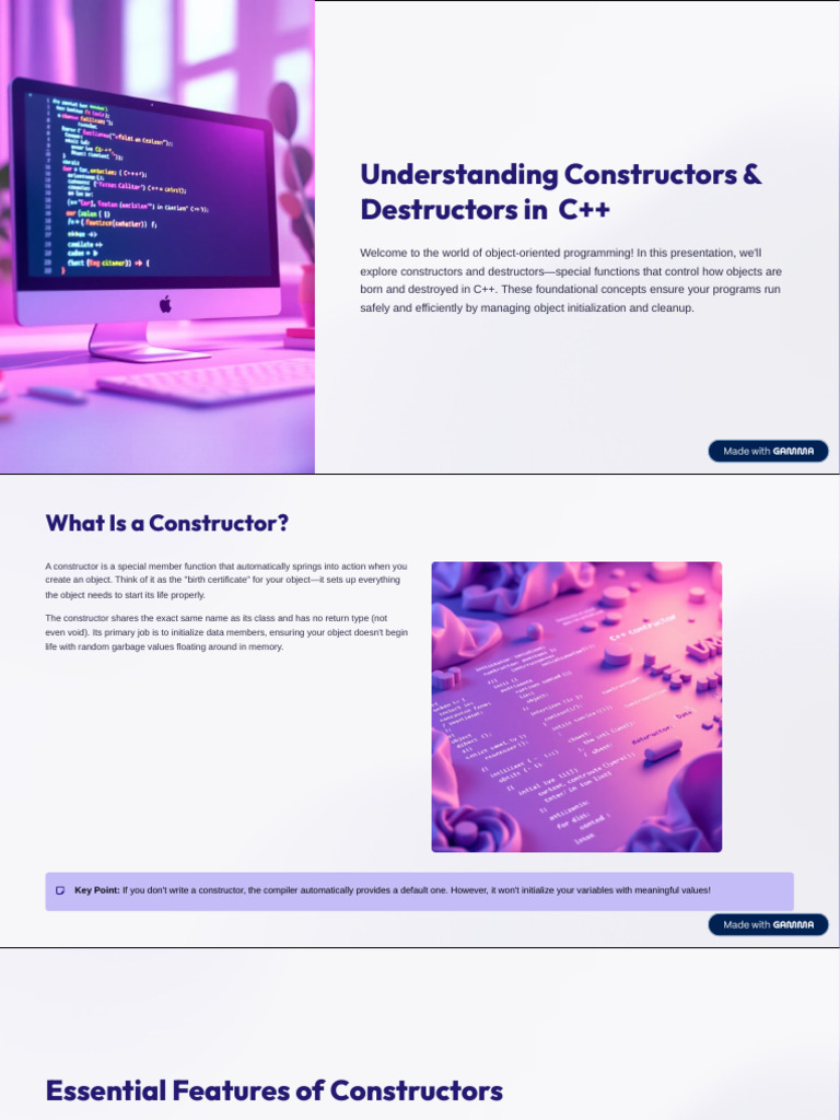 Understanding Constructors and Destructors in C | PDF | Constructor ...