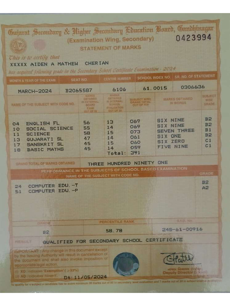 Mark Sheet | PDF