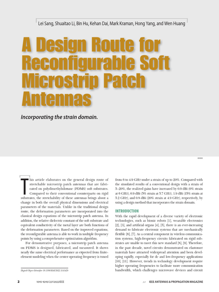 A Design Route For Reconfigurable Soft Microstrip Patch Antennas ...