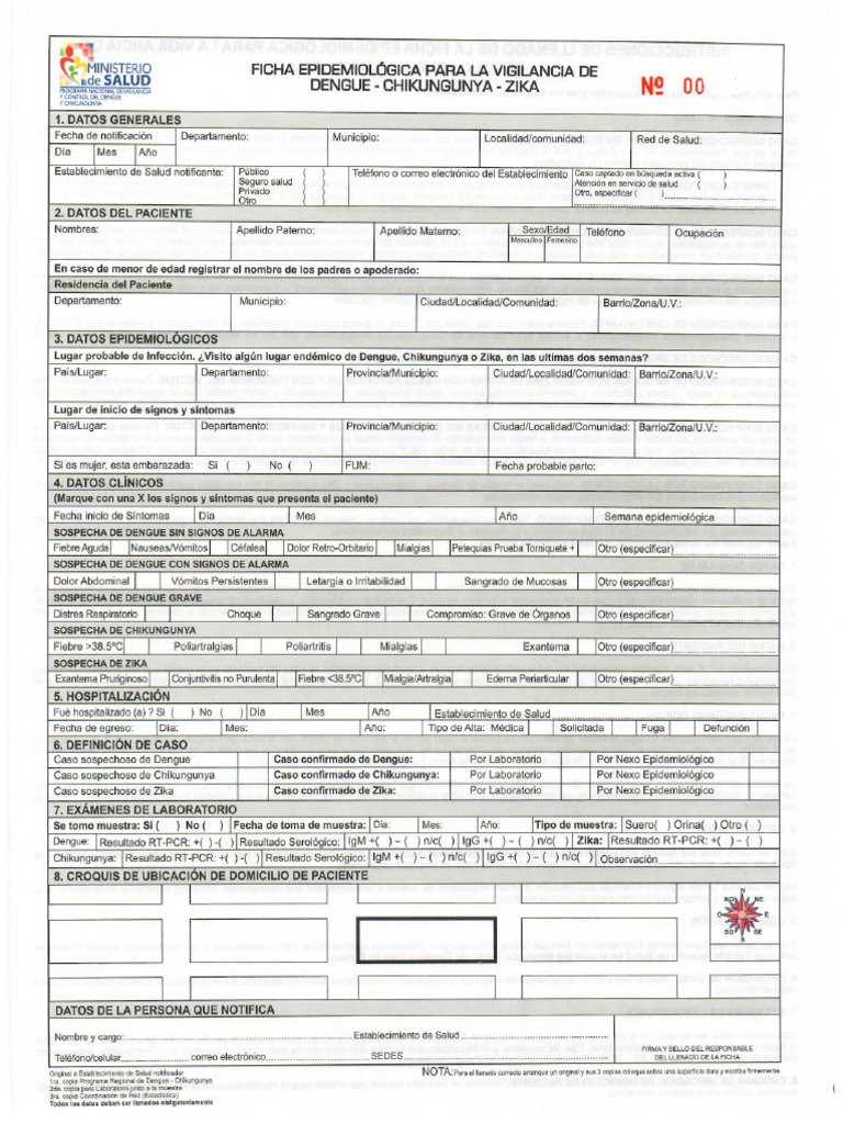 Ficha Epidemiologica Dengue -Chikungunya-zika | PDF