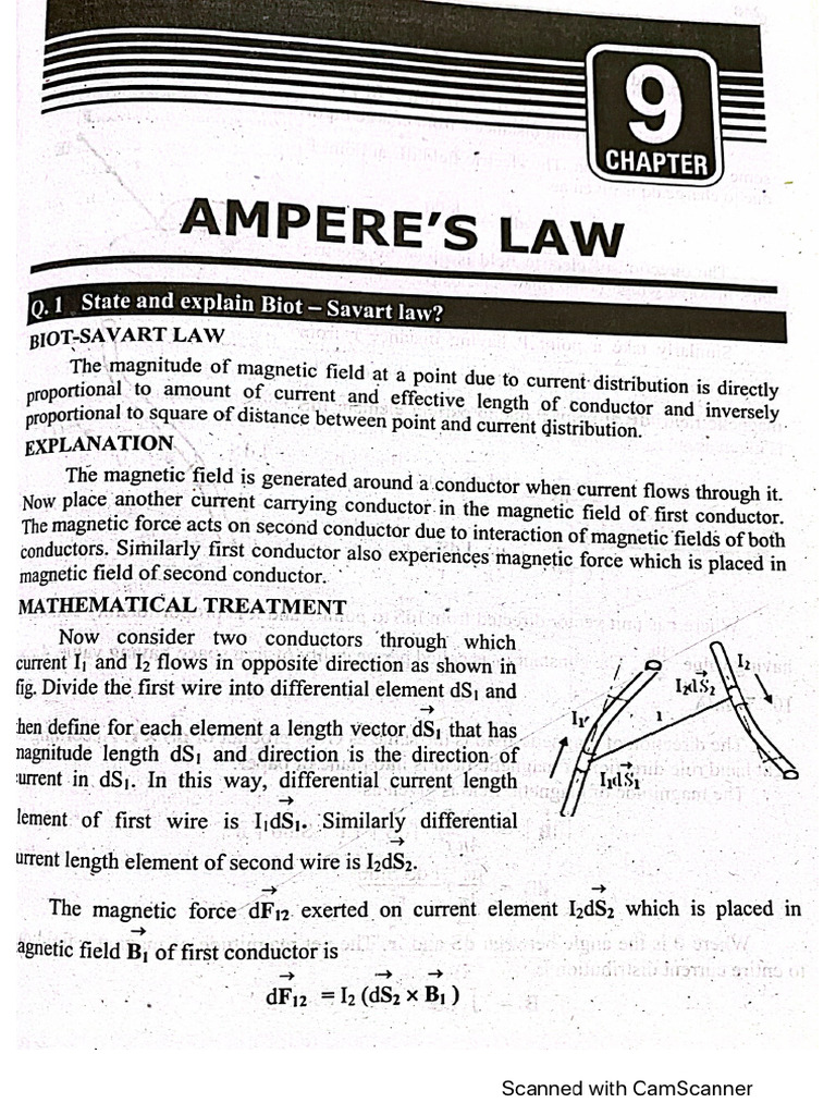 Physics Ch#09 Ampere's Law | PDF
