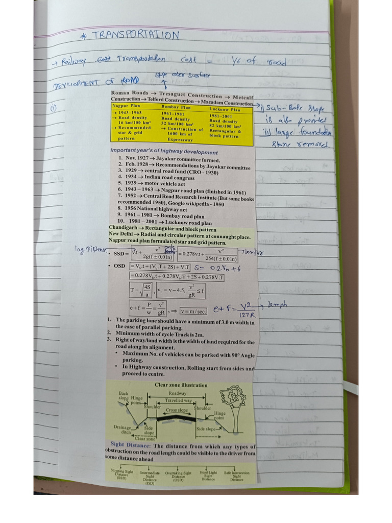 Highway Engineering Short Notes | PDF