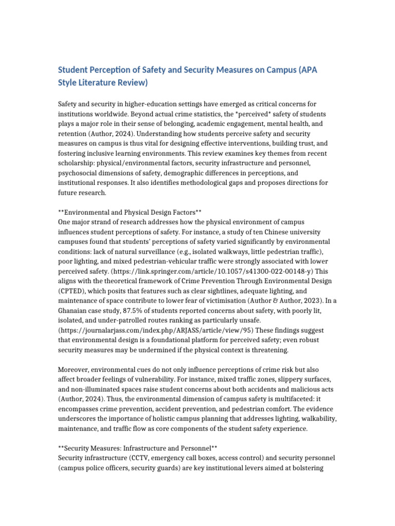 Student Perception APA Style | PDF | Securities | Safety