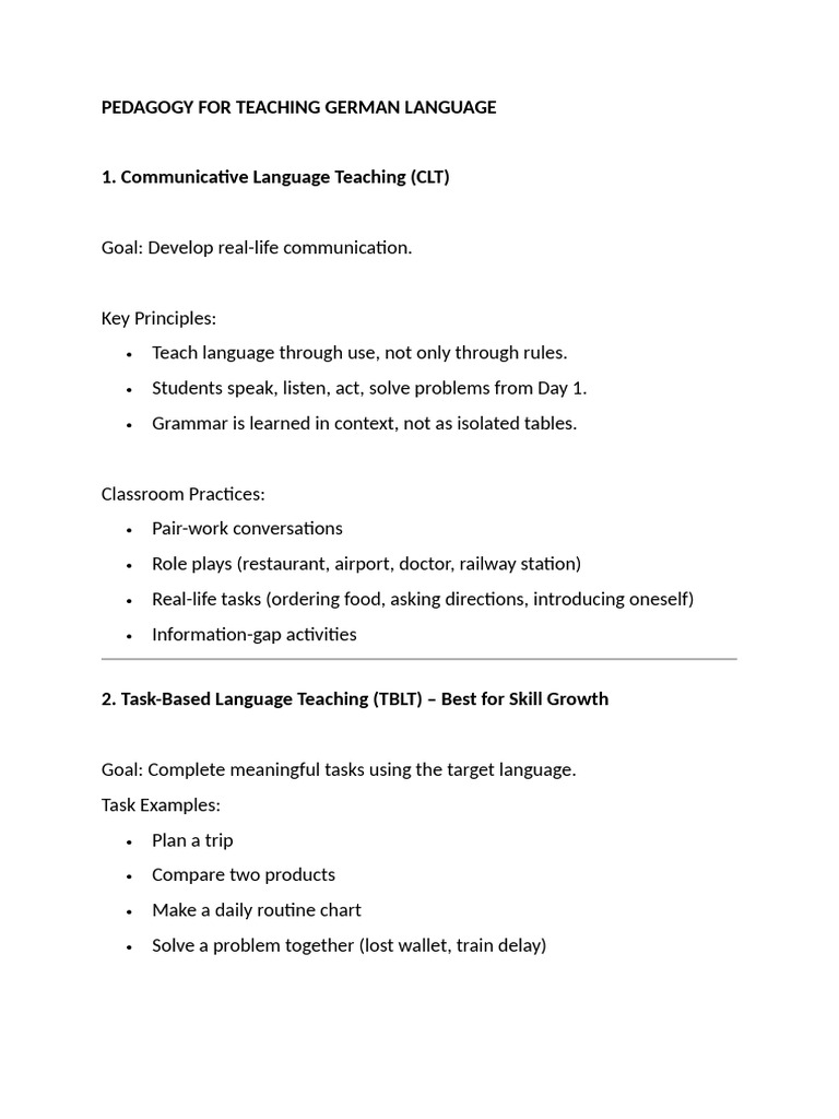 Effective Pedagogy for German Language Teaching | PDF | Language ...