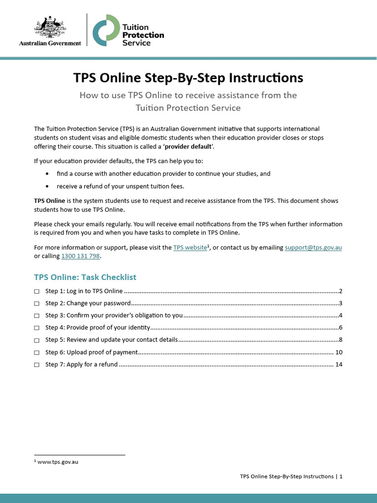 TPS Online Step-By-Step Instructions - 250729 - 145217 | PDF