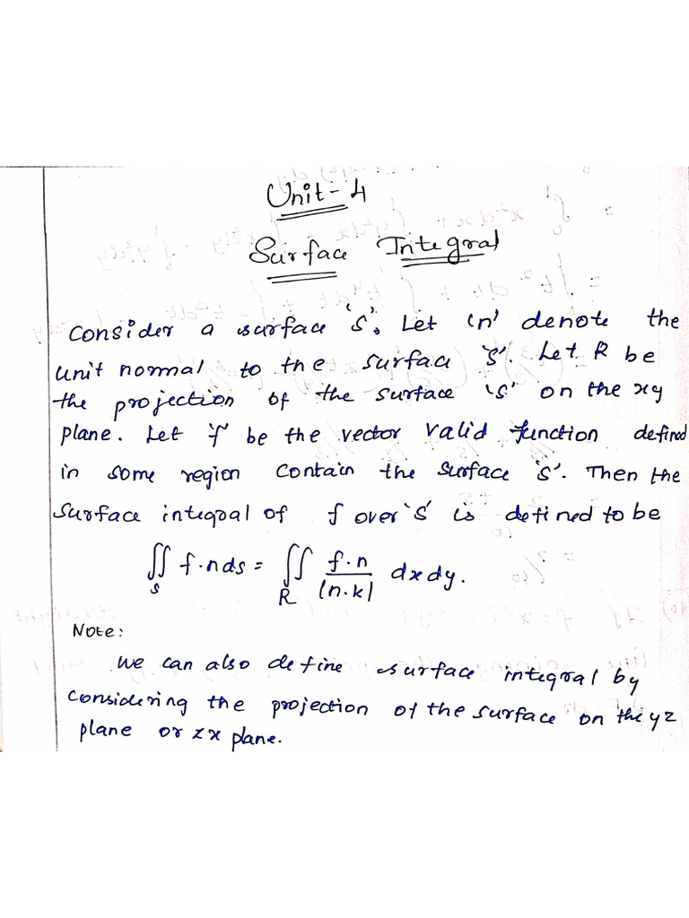 Vector Calculas Surface Integral Unit 4 | PDF