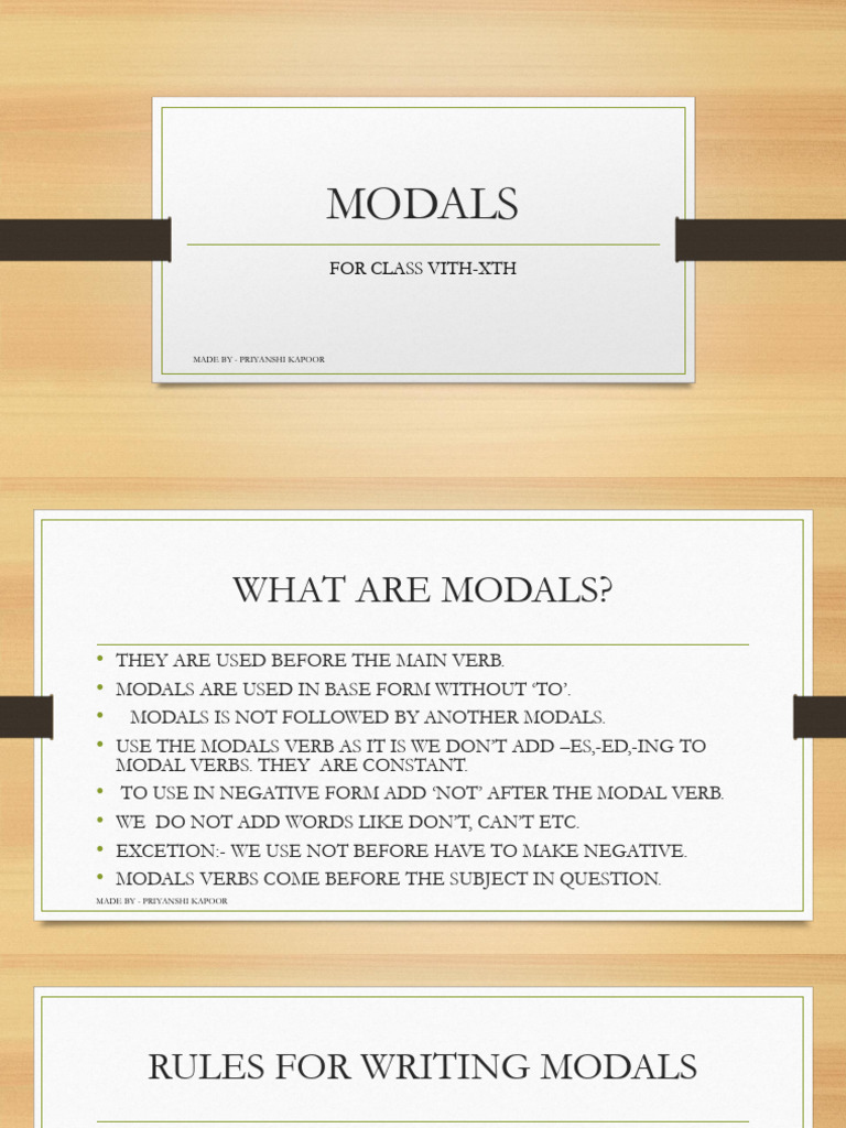 MODALS | PDF | Verb | Grammar