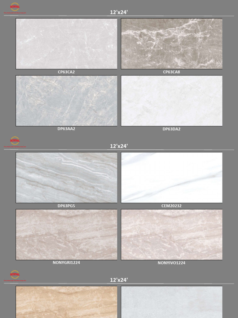 Tile Sizes and Codes List | PDF
