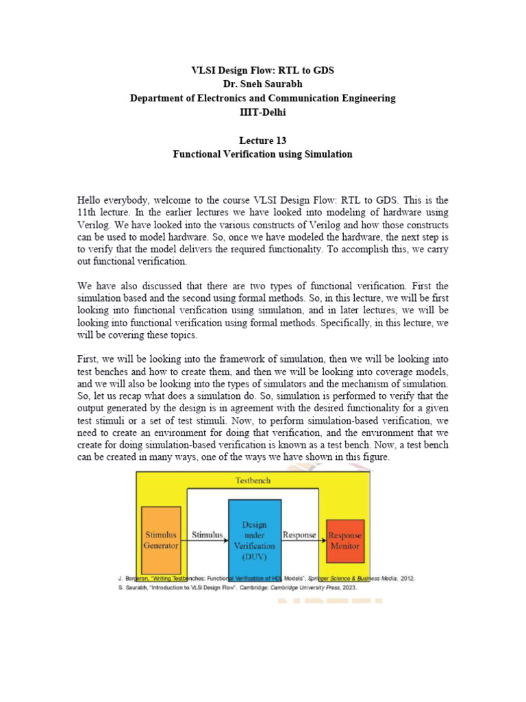 Functional Verification in VLSI Design | PDF | Simulation | Computer ...