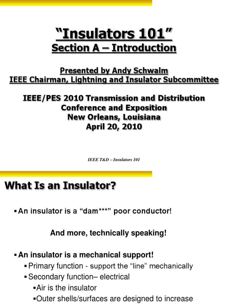 Insulators 101 Panel Final A | PDF | Electric Arc | Insulator (Electricity)