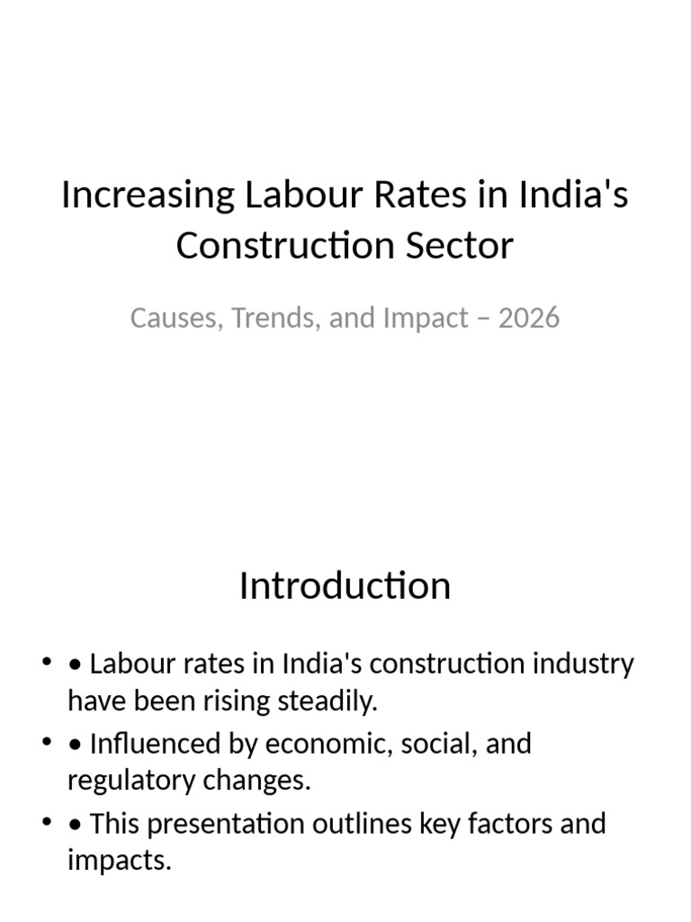 Increasing Labour Rates India Construction | PDF